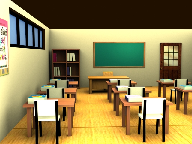 Sekolah and stuff: 3D Interior sekolah TA