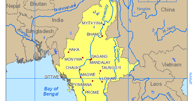 MYANMAR - GEOGRAPHICAL MAPS OF MYANMAR ~ Klima Naturali™