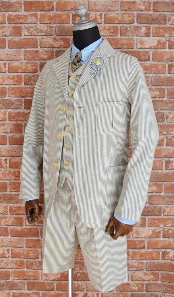 ADJUSTABLE COSTUME: 30's Style Pinchback Summer 3P Suit