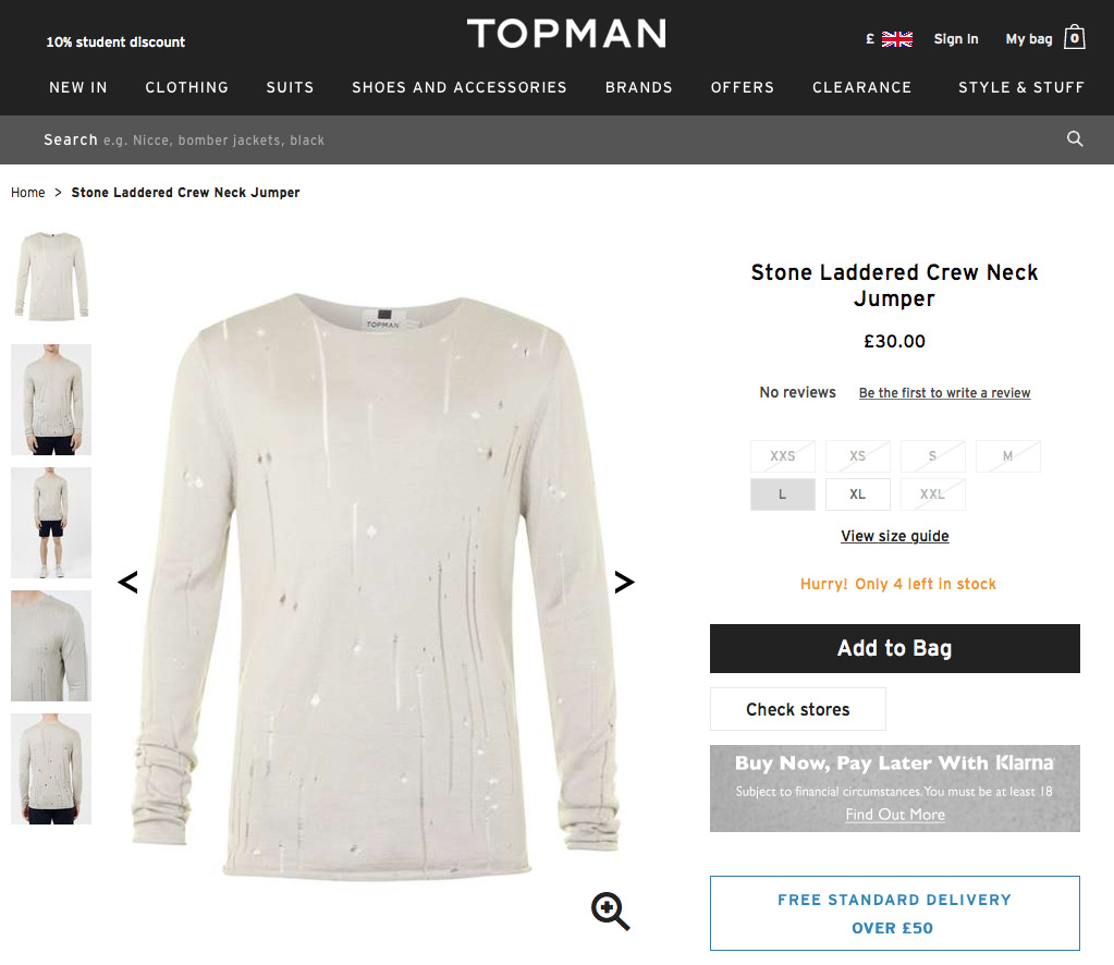 Making my 12th doctor costume: TOPMAN Ladder jumper - the last rung