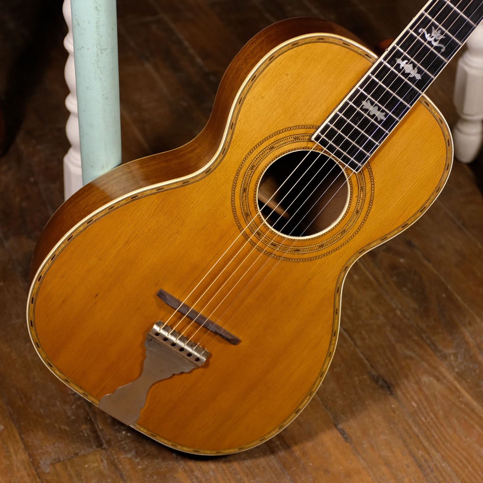 1910s Harmony-made Fancy Tailpiece Parlor Guitar