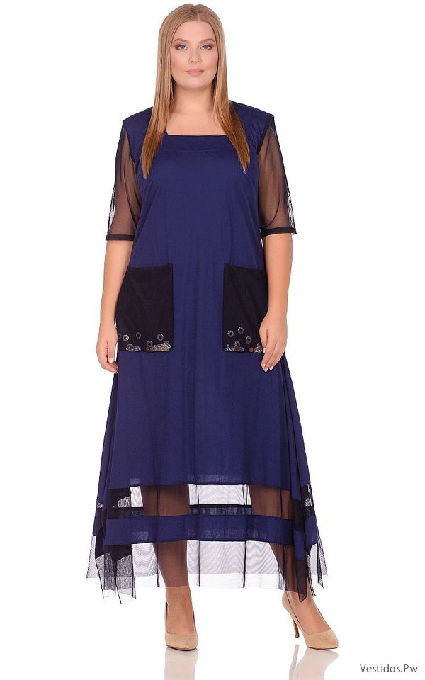 Vestido Azul con Negro ¡43 Bonitos Diseños! | Vestidos | Moda 2019 - 2020