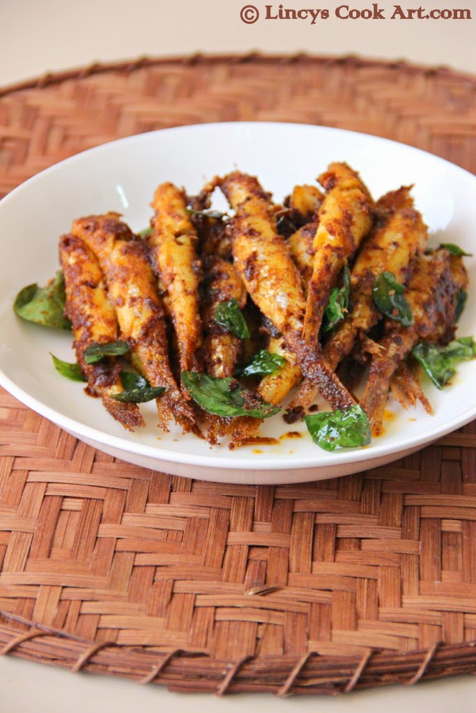 Nethili Fish Fry/ Fried Anchovies/ Nethili Meen Varuval ~ Lincy's Cook Art