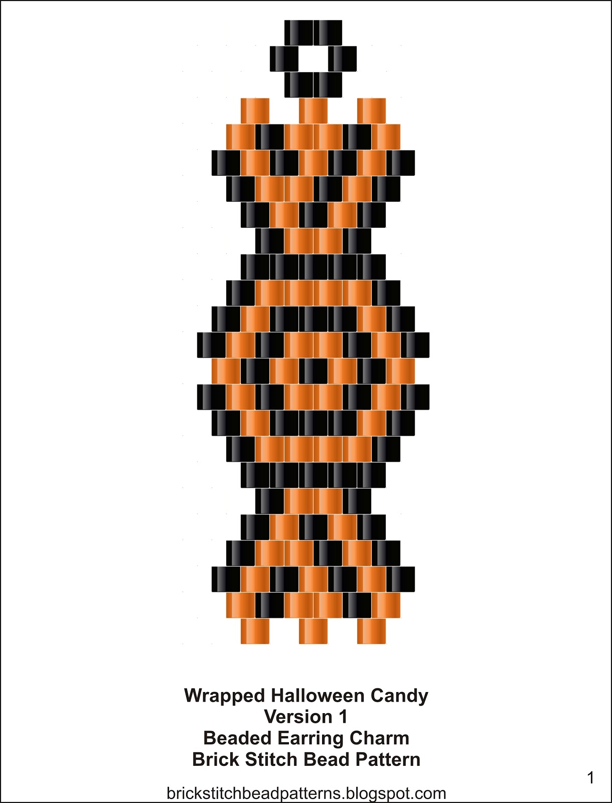 Brick Stitch Bead Patterns Journal: Wrapped Halloween Candy V1 Brick ...