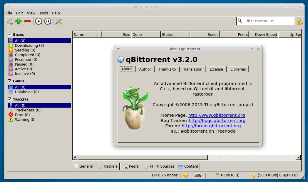 qBittorrent 3.2.0 traz Opção para Hibernar Computador no Menu-Auto Shutdown