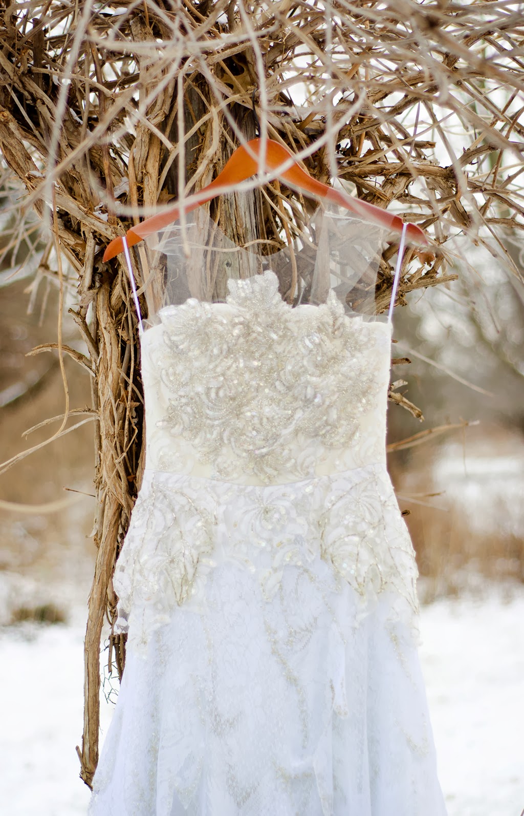 Esther from the Sticks: Custom Wedding Dress: Beaded Leaf Gown