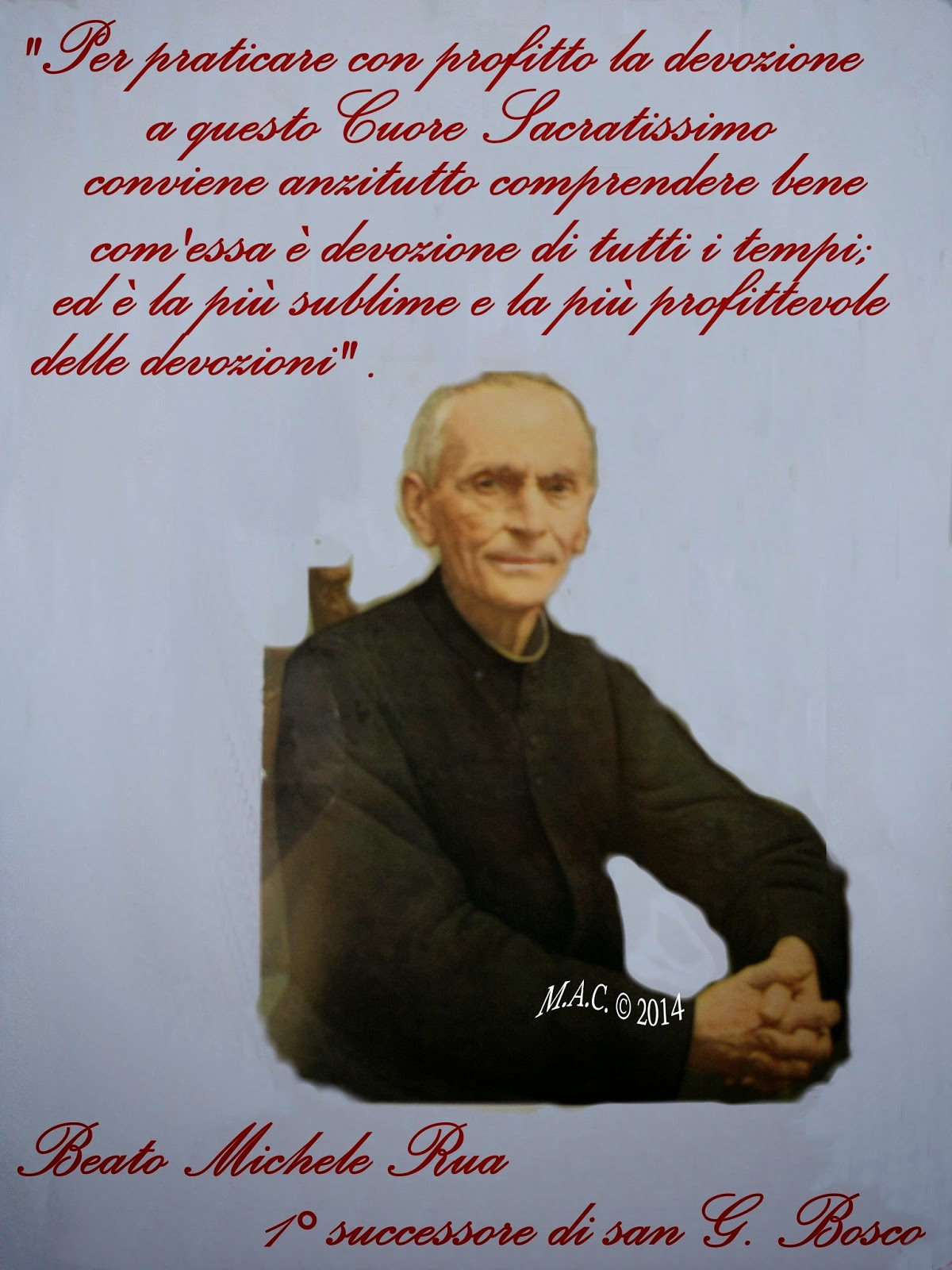 Sacro Cuore di Gesù: MEMORIA LITURGICA DEL BEATO MICHELE RUA - "La ...