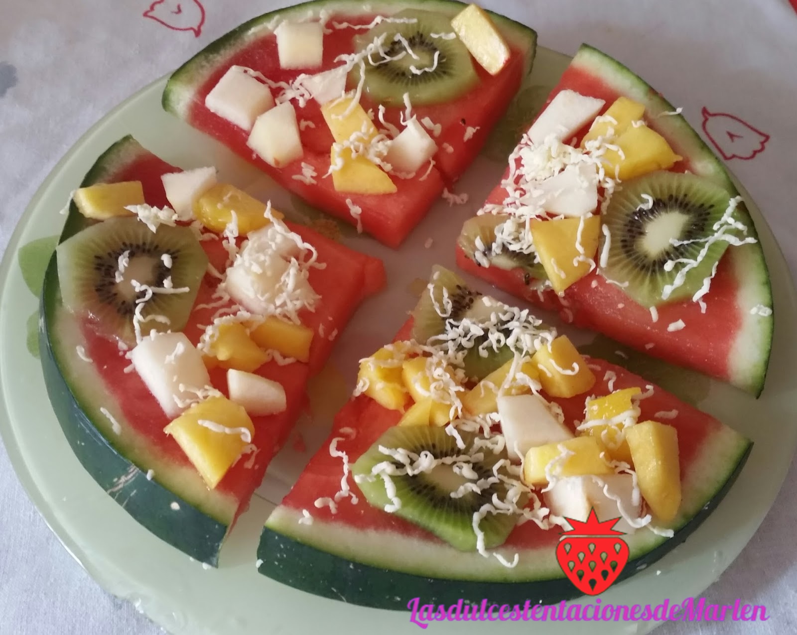 Las dulces tentaciones de Marlen: Pizza de Sandia con Frutas