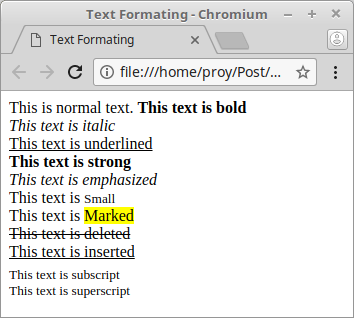 CODINGPLAN: Text Formatting in HTML