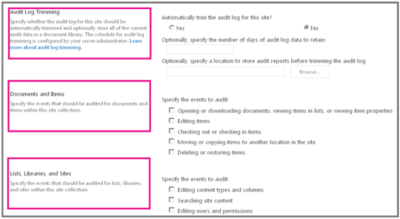 Narasimha SharePoint 2013: Configure audit settings for a site collection