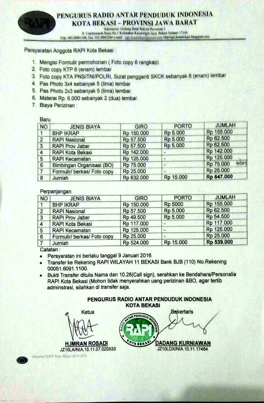 JZ10ZWL-10: PERSYARATAN MASUK ANGGOTA RAPI