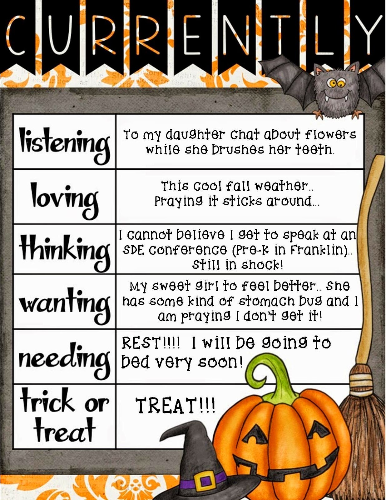 Teaching, Learning, & Loving: Currently-- October!