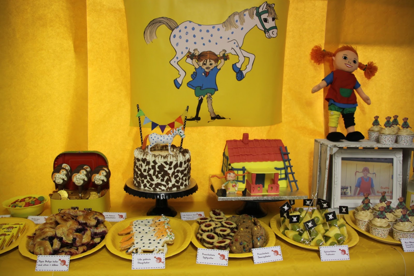 Millis tårtor och annat: STORT PIPPI LÅNGSTRUMP DESSERTBORD