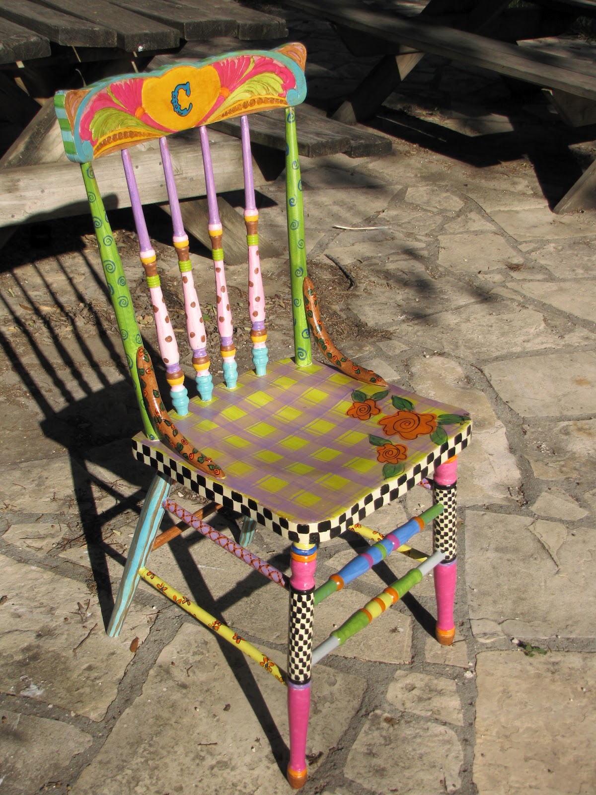Valerie's Yard and other Activities!!: Custom Painted Antique Chair