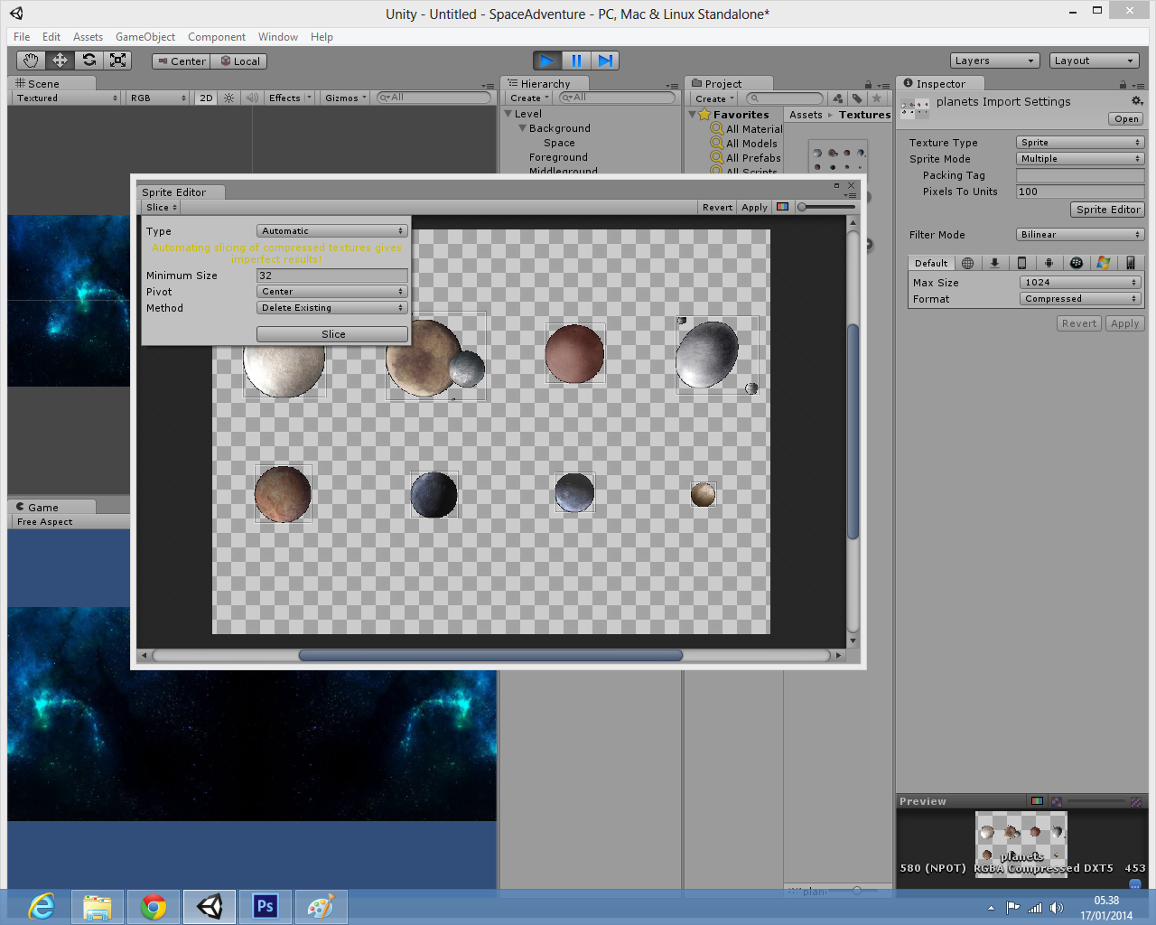 Scuola Di Videogames: Creare un gioco 2D con Unity 4.3 - Lo sfondo di gioco Scuola Di Videogames: Creare un gioco 2D con Unity 4.3 - Lo sfondo di gioco