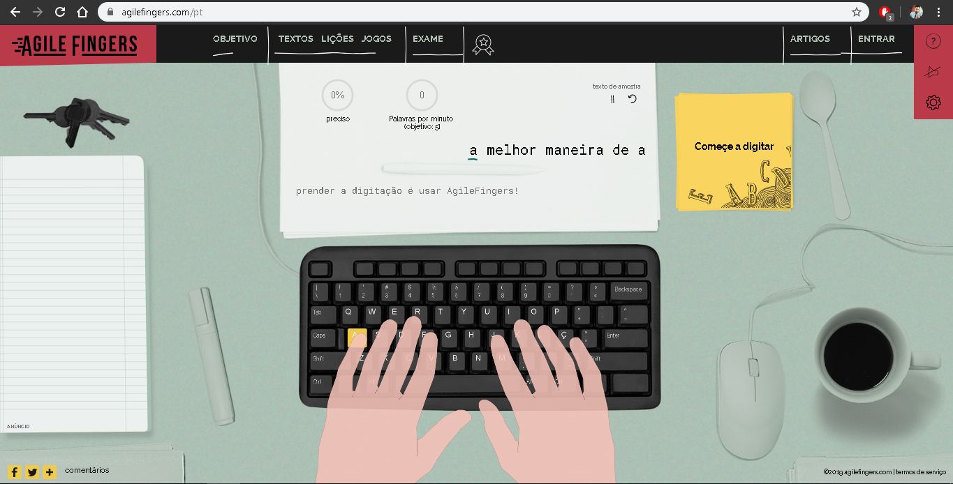 Sites para aprender a digitar mais rápido