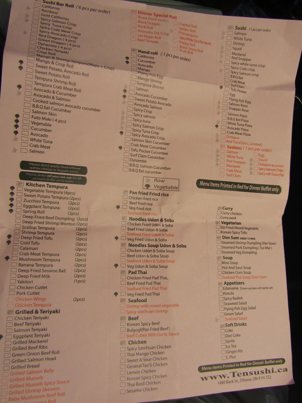 Pretty Tasty Reviews: Ten Sushi buffet Bank St.First Impressions and ...