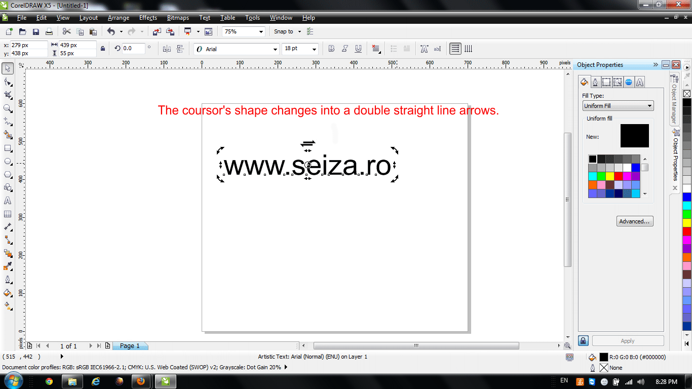 graphic-tutorials: CorelDraw basics: use the Pick tool to skew objects