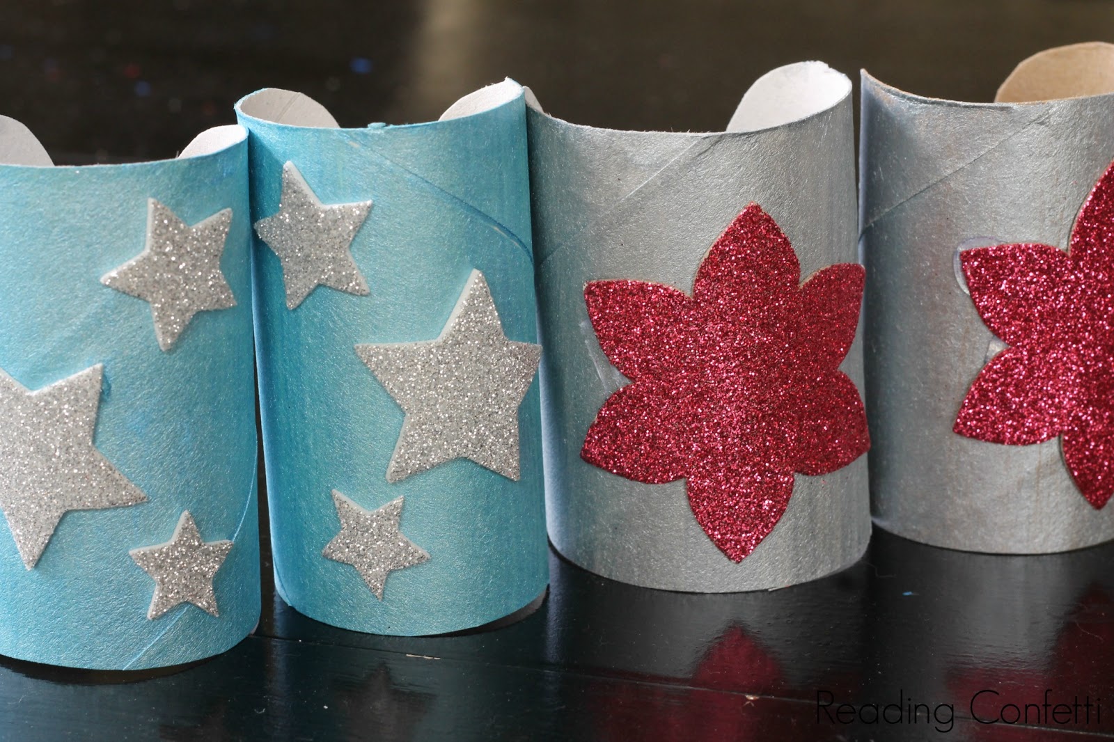 TP Roll Super Hero Cuffs ~ Reading Confetti
