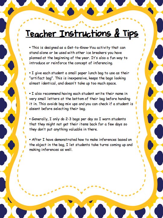 3-6 Free Resources: Artifact Bag / Inferencing Activity Freebie