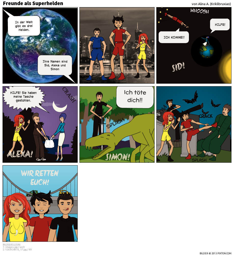 unsere Comics: Comic: Freunde als Superhelden