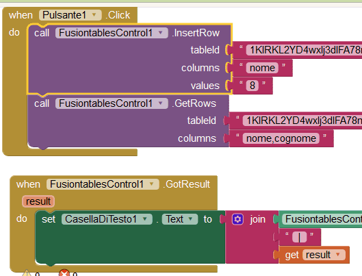 Leggere / scrivere su tabelle fusion con App Inventor 2 | Oggi è un altro post