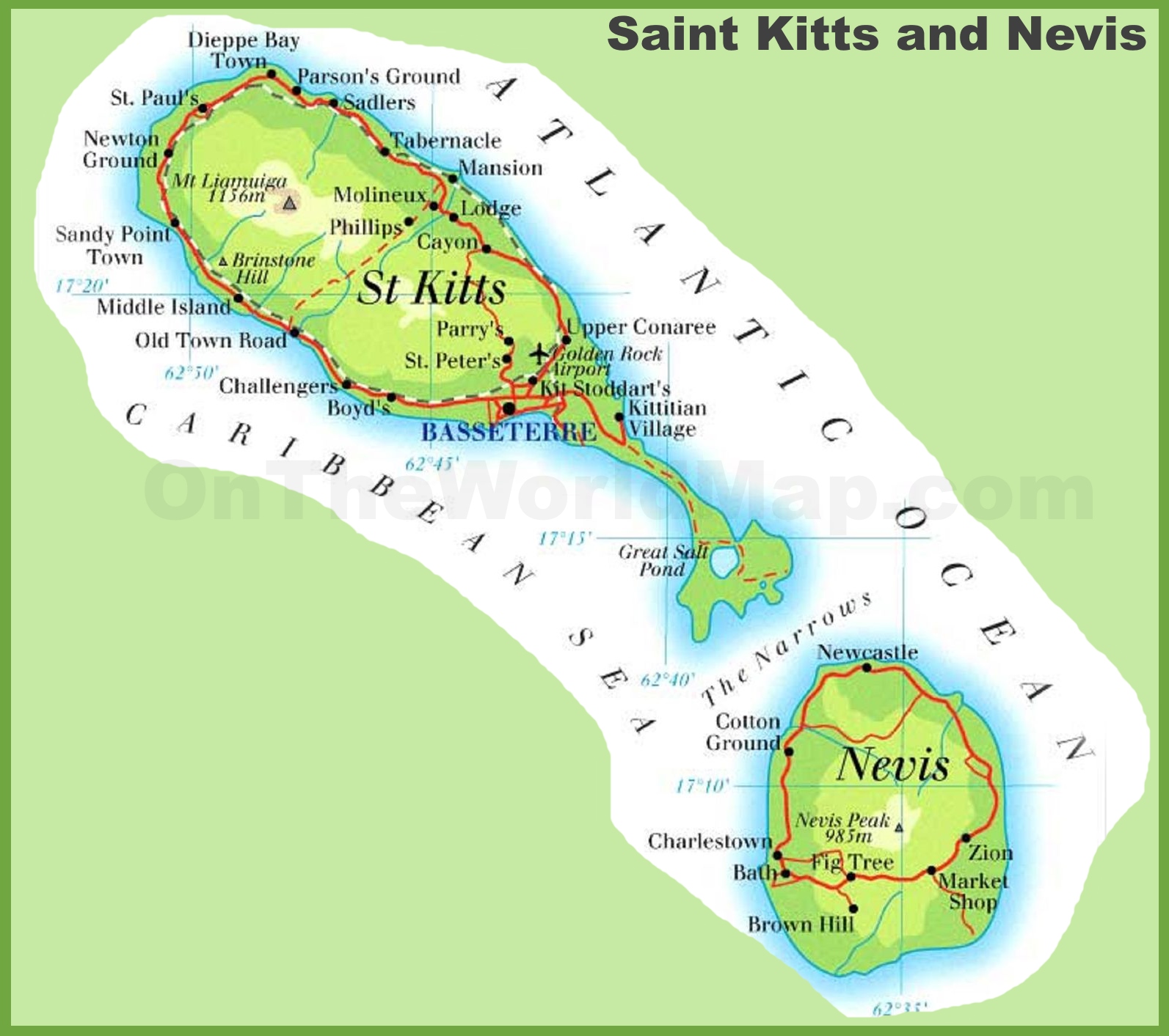 Saint Kitts and Nevis Map