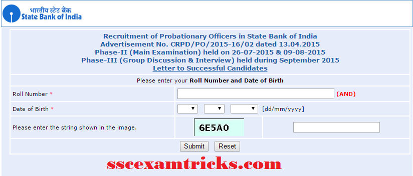 SBI PO 2015-16 Cut Off Sbi.co.in Probationary Officer Final Merit List ...