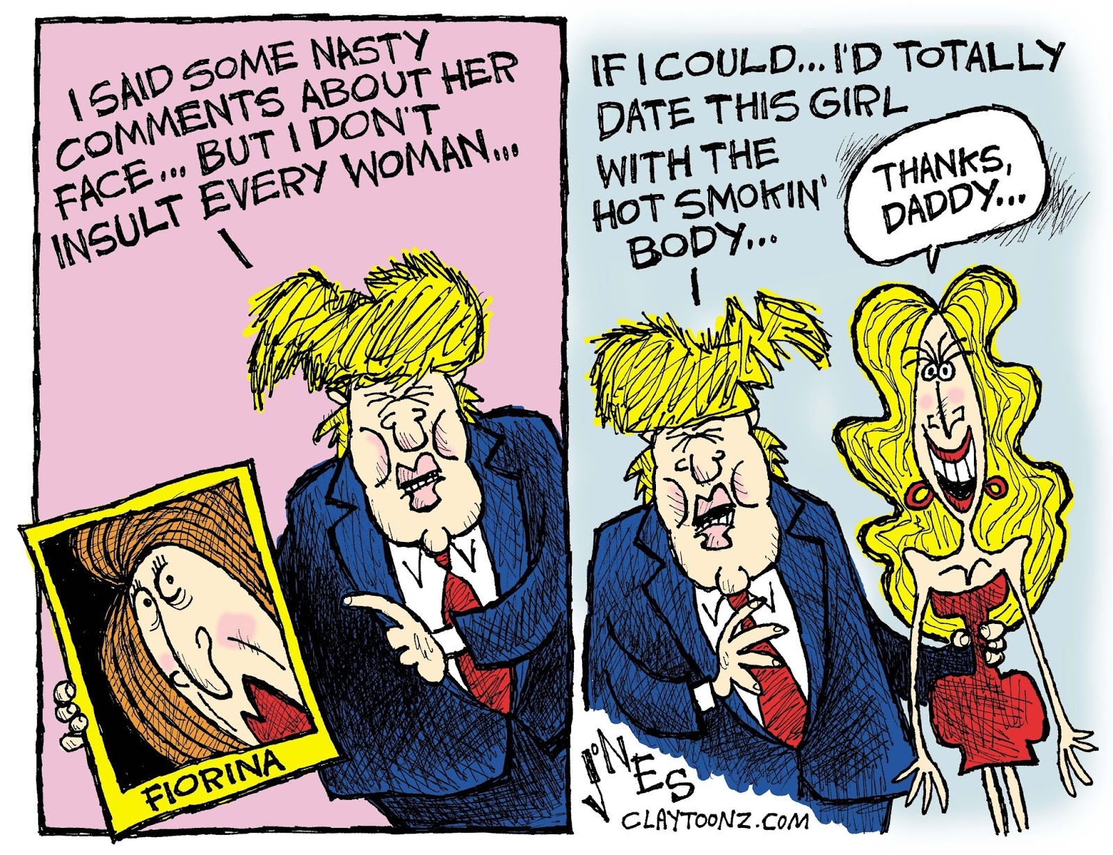 Political Cartoon Trump On Women