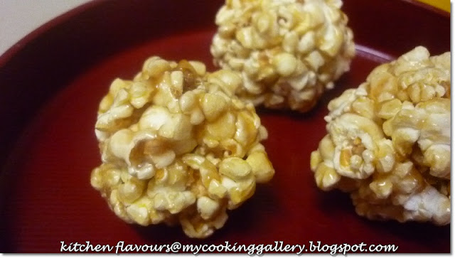 kitchen flavours: Caramel Popcorn Balls : Little Thumbs Up