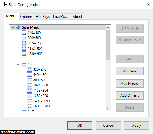 Sizer 4.0.0.640 免安裝版 - 把視窗變成指定大小 - 阿榮福利味 - 免費軟體下載