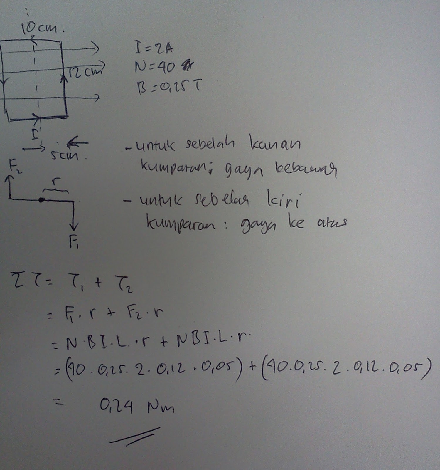 Teknik Elektronika Industri: Menentukan torsi dari gaya lorentz