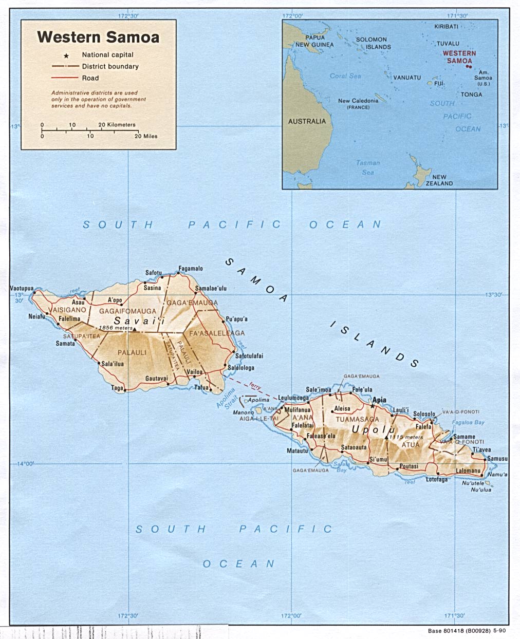 WESTERN SAMOA - GEOGRAPHICAL MAPS OF WESTERN SAMOA ~ Klima Naturali™