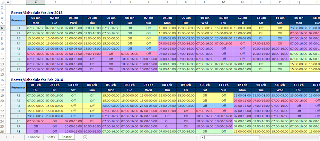 Excel Macro Fun: Excel Shift Roster Generator Excel Macro Fun: Excel Shift Roster Generator