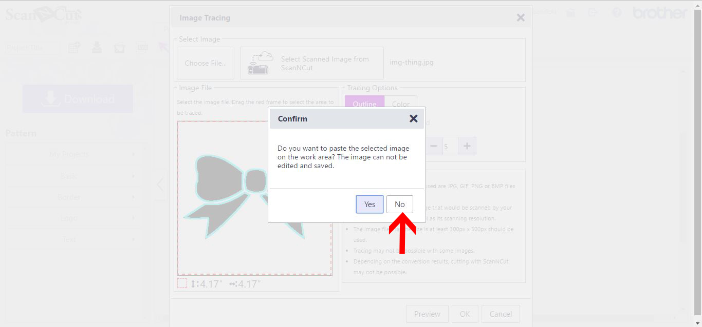 Tracing an image in Brother scan and cut canvas | Design Bundles
