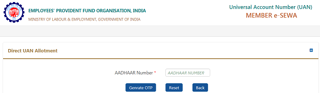 Generate your UAN using your Aadhaar | Direct UAN Allotment