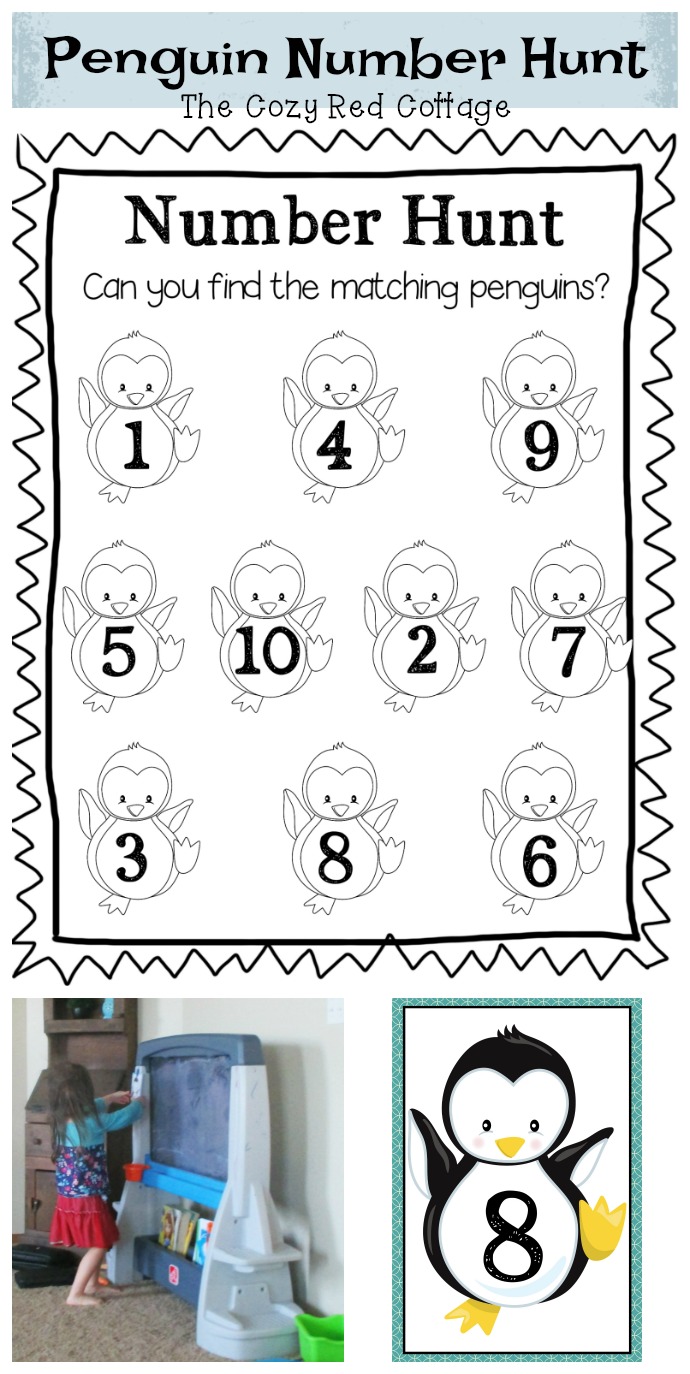 The Cozy Red Cottage: Penguin Number Hunt