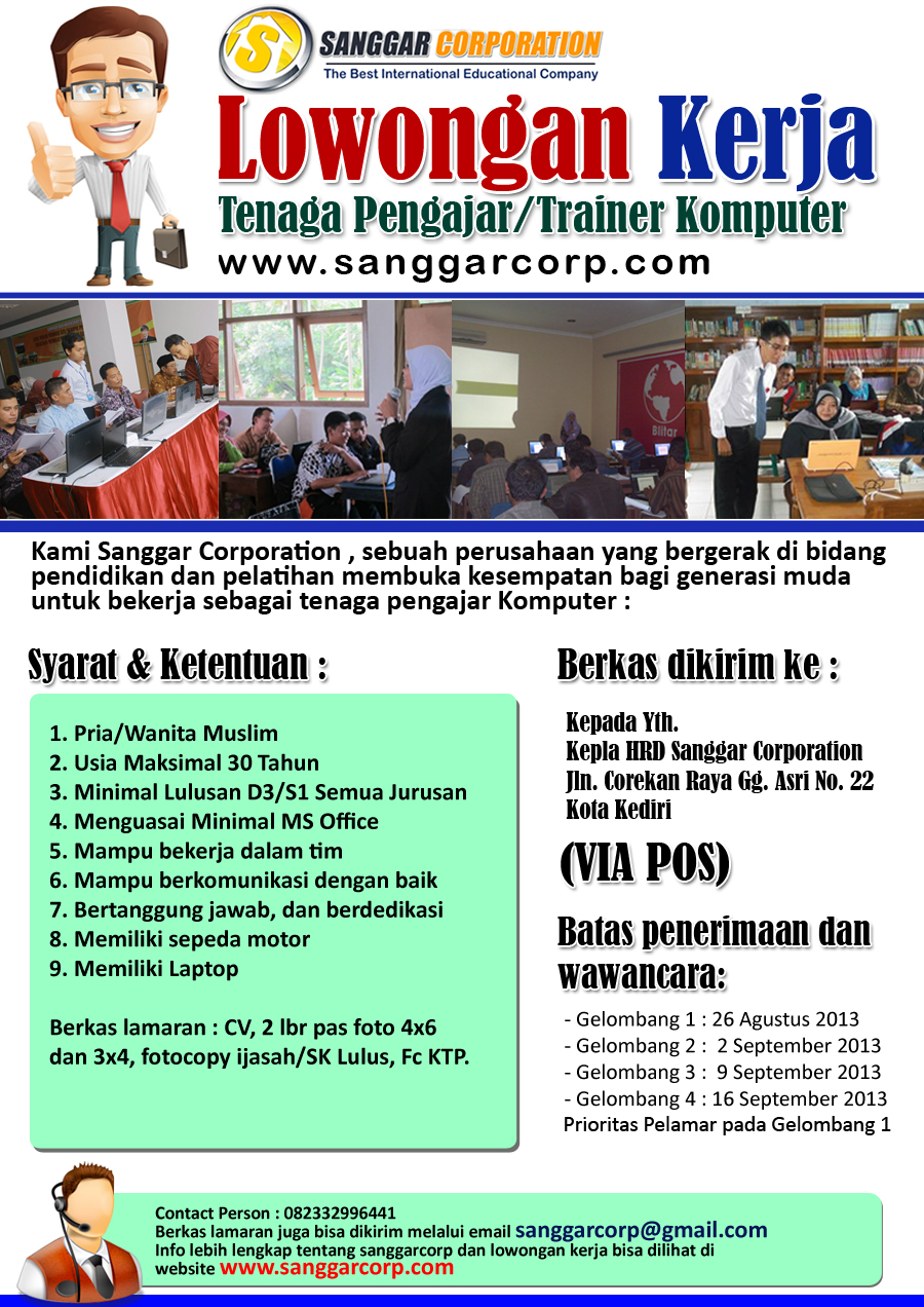 Sanggarcorp: Lowongan Kerja Pengajar Komputer SanggarCorp Cabang Kediri ...
