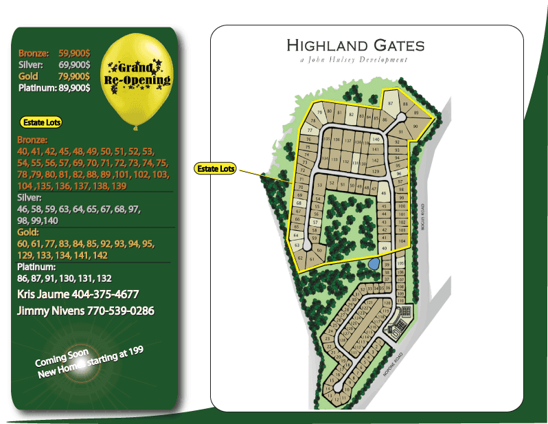 Highland Gates North Hall Subdivsion