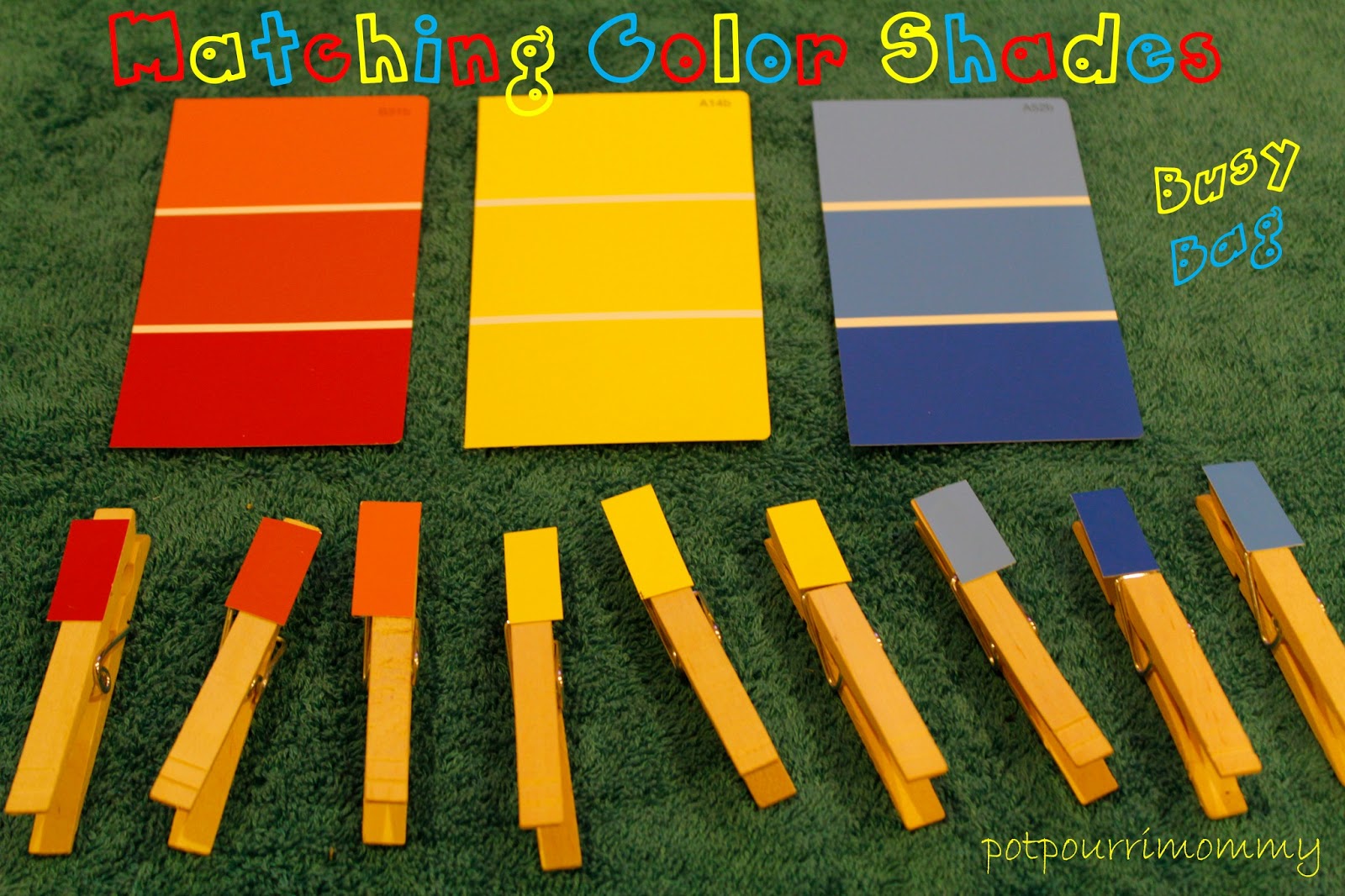 Potpourri Mommy: Matching Color Shades Busy Activity
