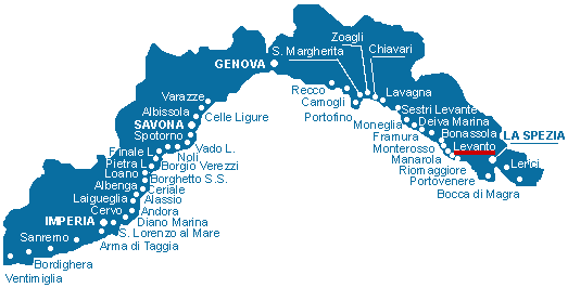 Mapa de Liguria Imagen | Mapa de Italia Ciudades