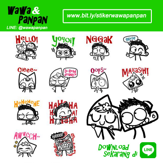 Heri Kurniawan: Wawa & Panpan LINE Sticker
