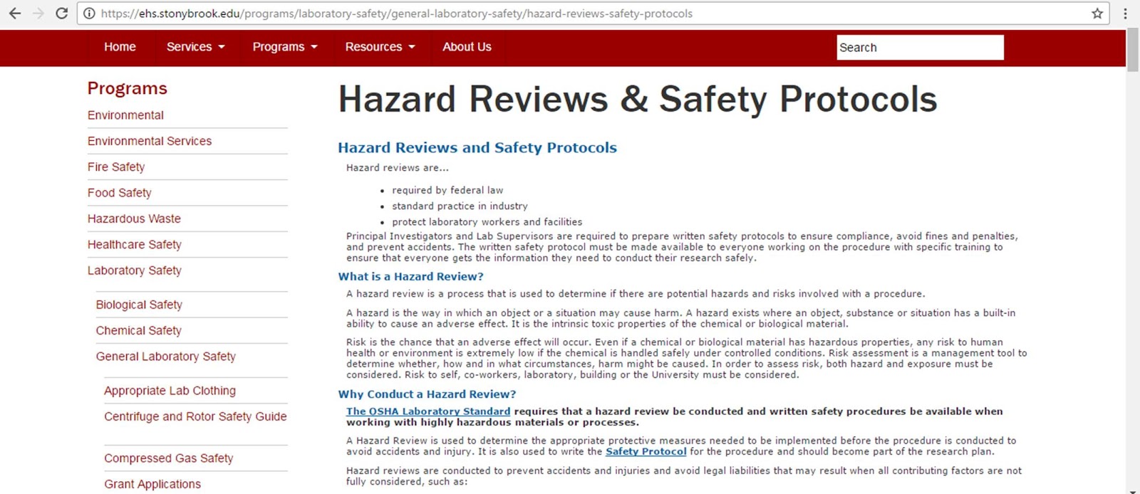 OSH The Journey: Hazard Reviews and Safety Protocols