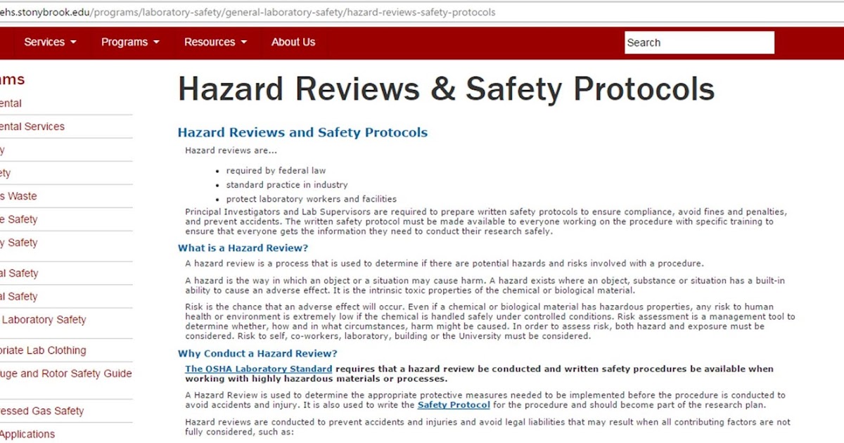 OSH The Journey: Hazard Reviews and Safety Protocols