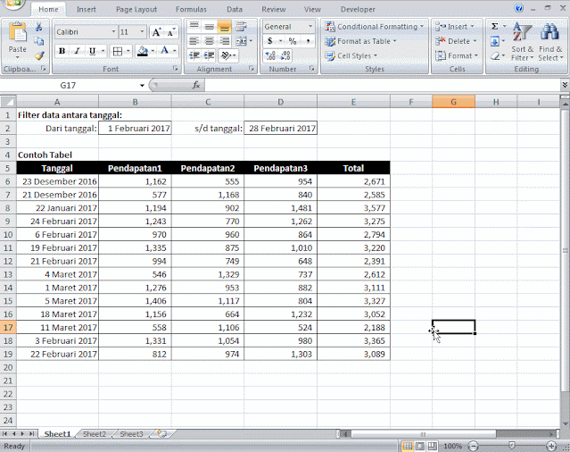 Cara Filter Tanggal Berdasarkan Dua Tanggal Menggunakan Macro VBA Excel