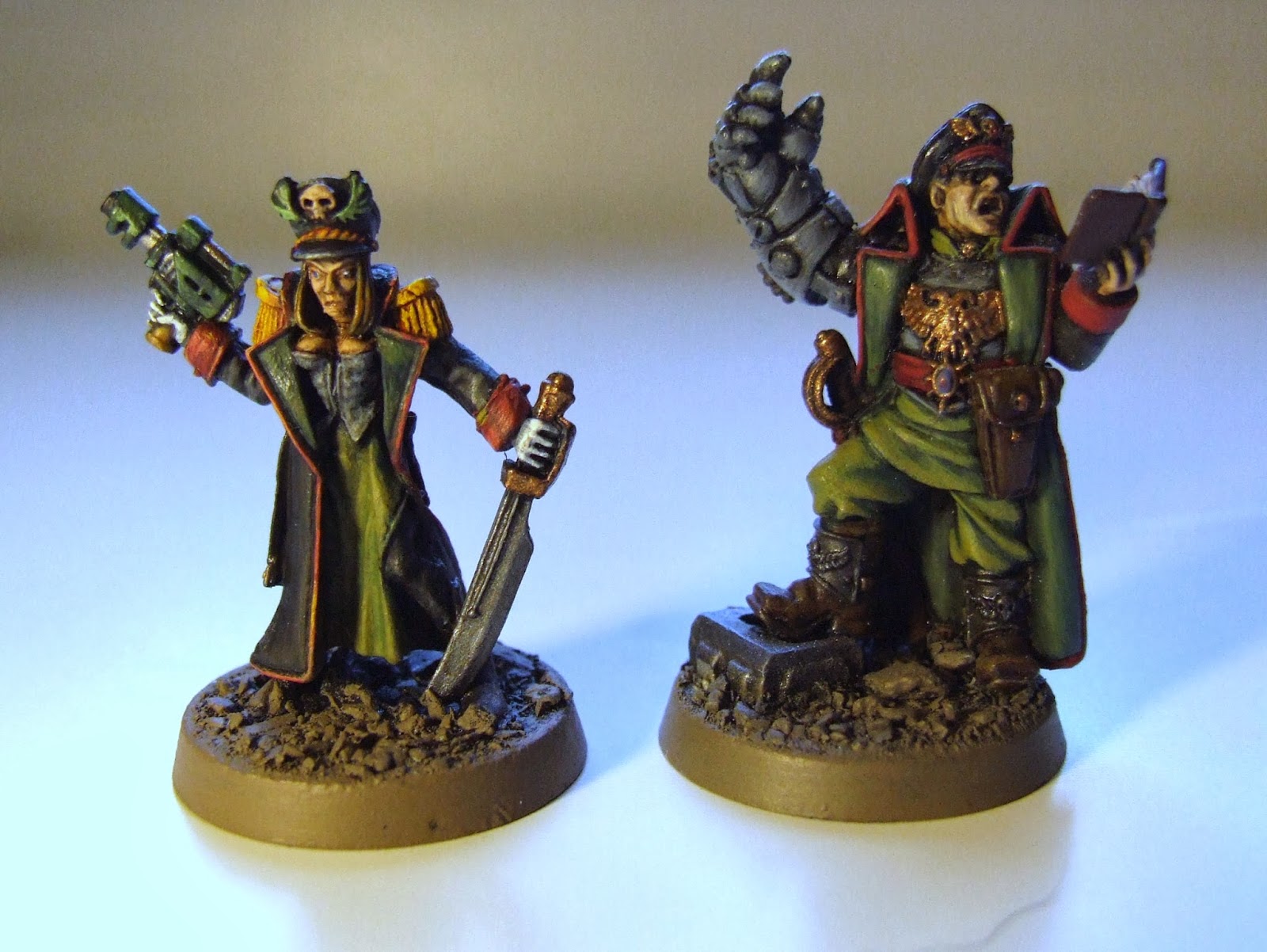 Female Imperial Guard commissar model painted - Wargaming Hub