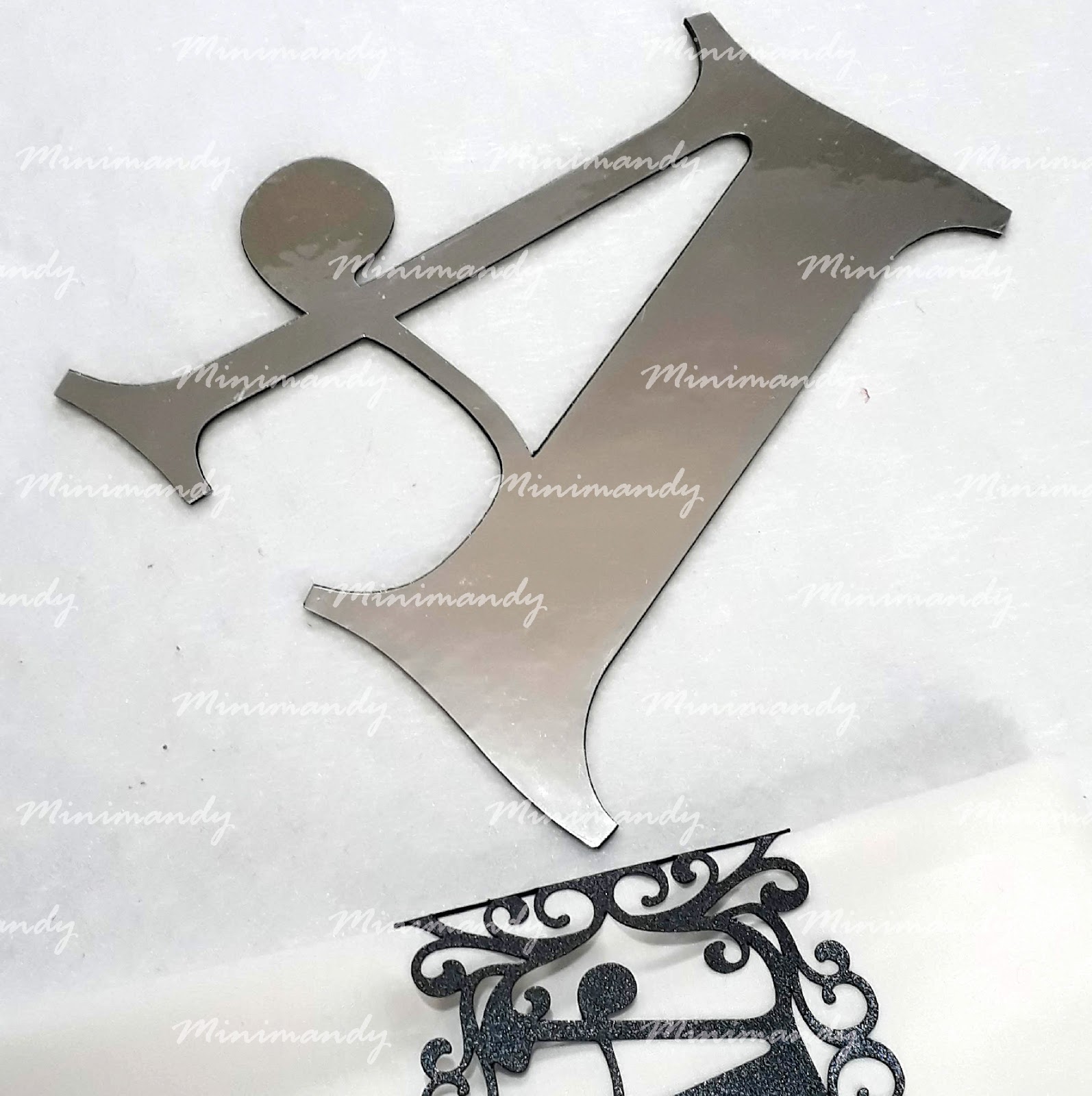 MinimandySign: Topper cake plateado