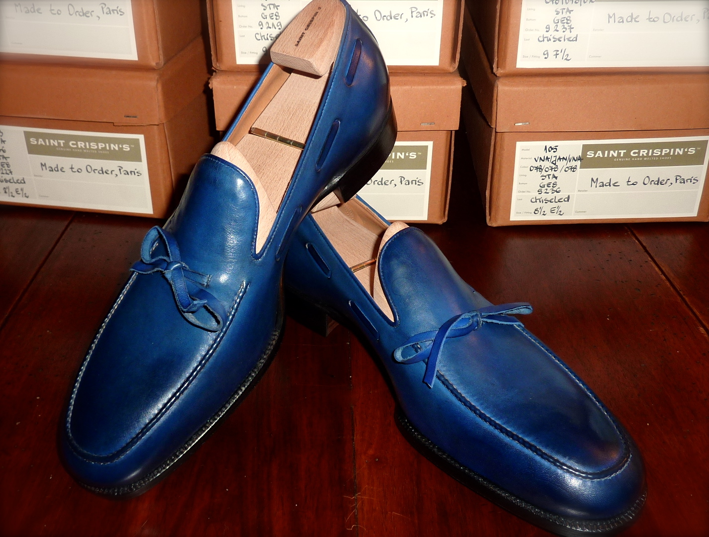 The Shoe AristoCat: Saint Crispin's blue loafers for the Spring / Summer