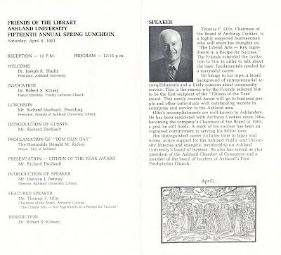 Thomas F. Olin: A reference archive of articles, press releases, news stories, photographs, and ...