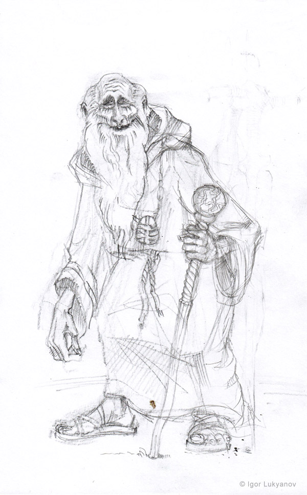 Old Monk Sketch (Fantasy Art)